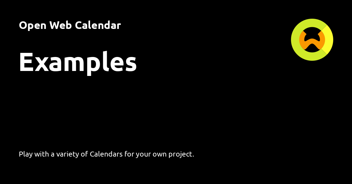 Examples - Open Web Calendar